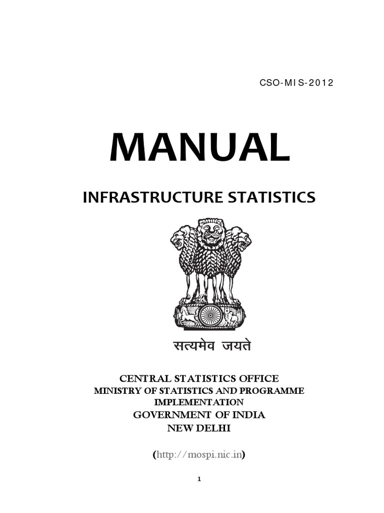 Manual: Infrastructure Statistics | PDF | Infrastructure | Transport
