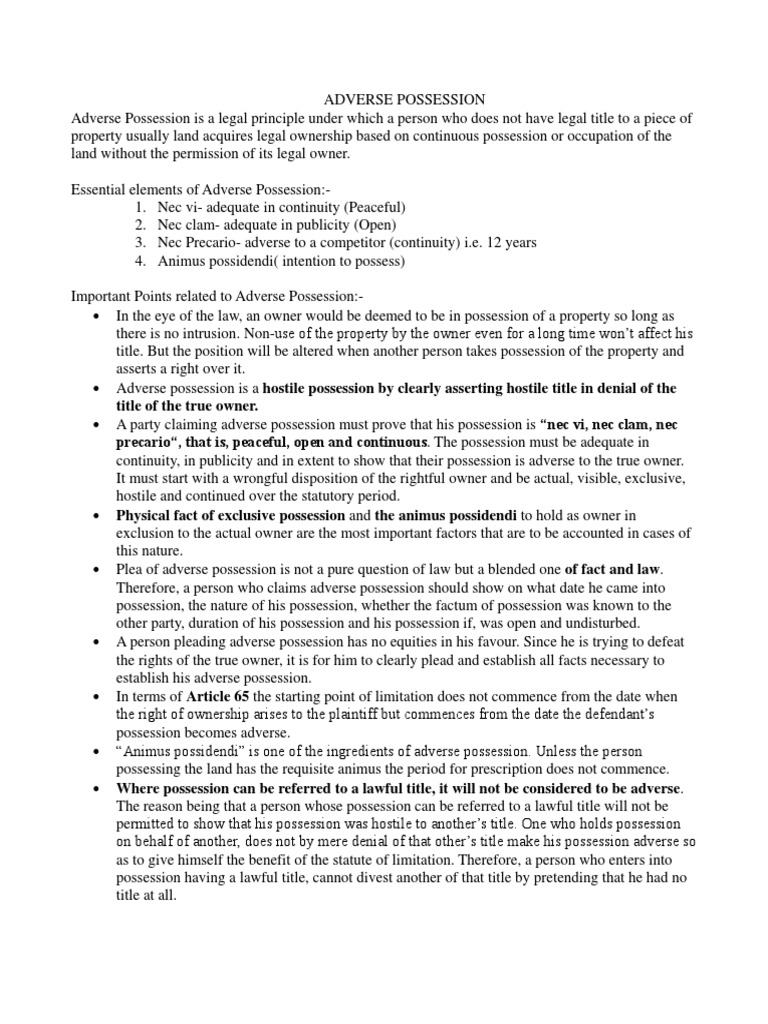 Adverse Possession Essentials in Ohio | PDF | Adverse Possession ...