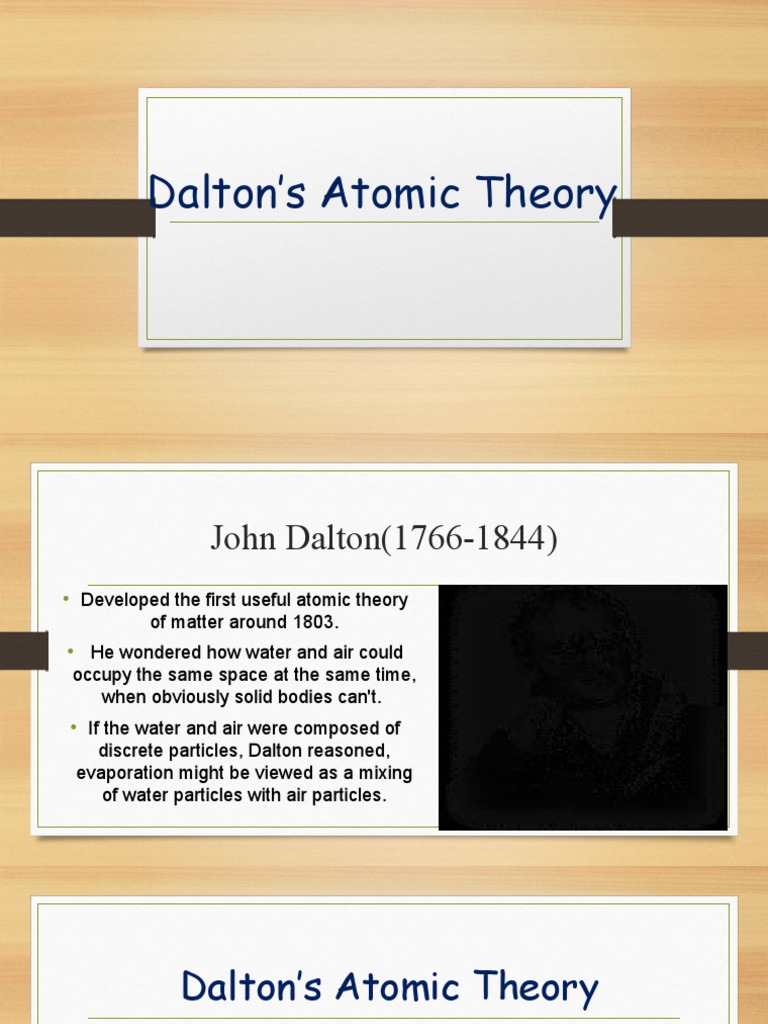 Dalton's Atomic Theory Explained | PDF | Atoms | Chemical Elements
