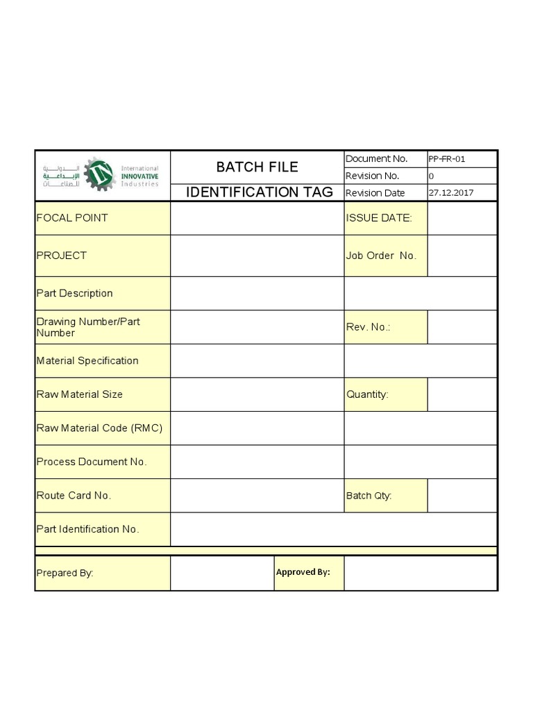 PP-FR-01 Batch File | PDF