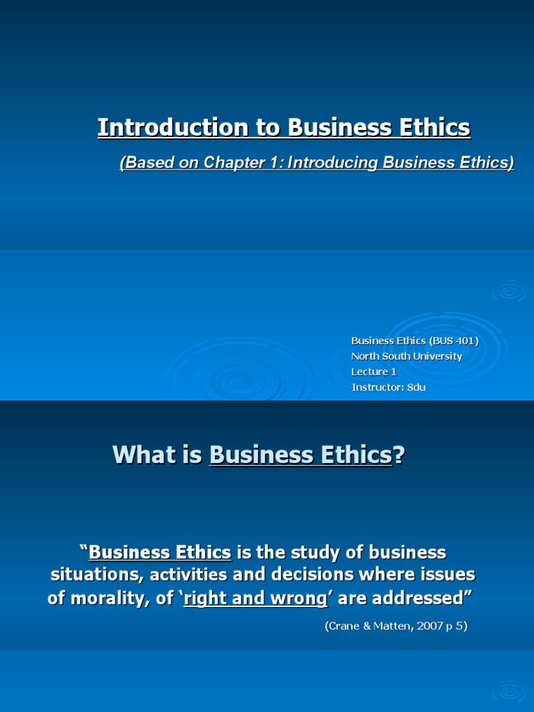Introduction To Business Ethics | PDF | Business Ethics | Corporate ...