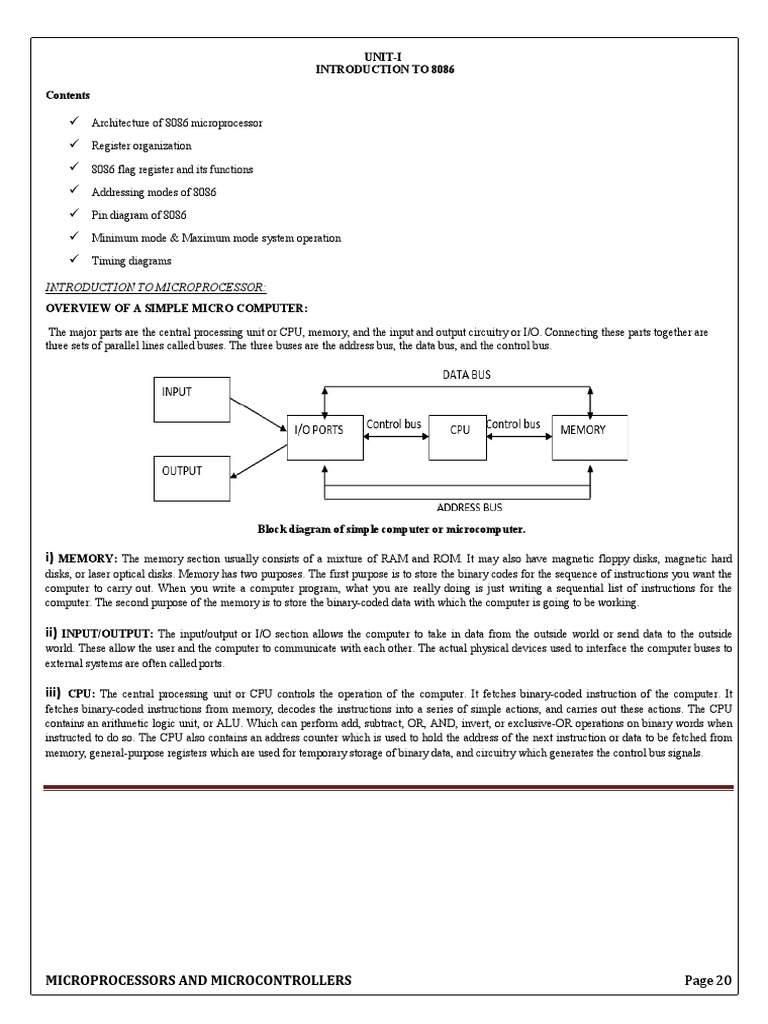 Introduction To Microprocessor | PDF | Central Processing Unit | Input/Output