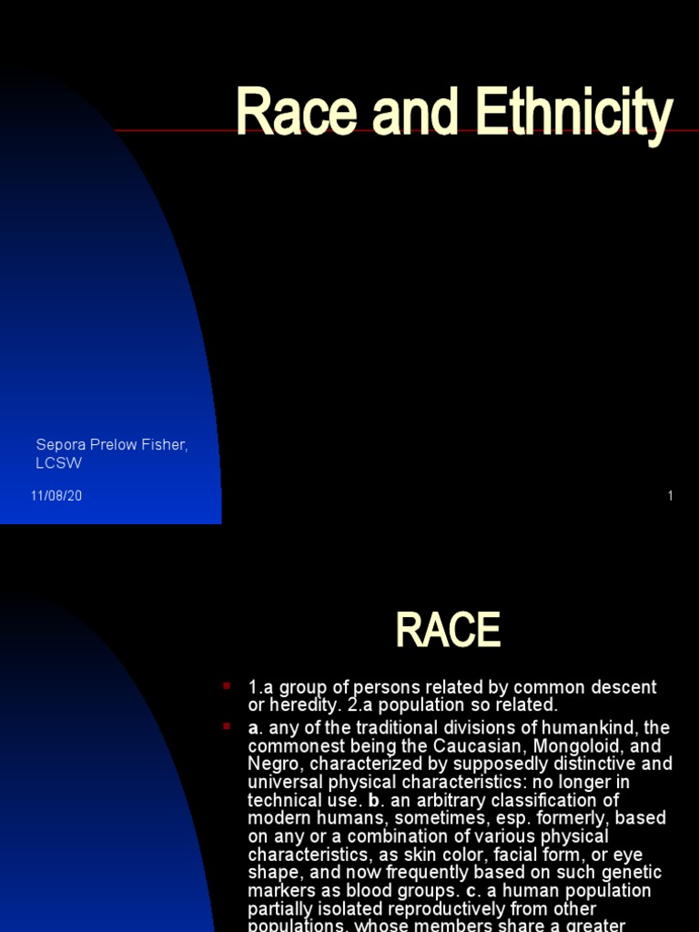 Race and Ethnicity: Sepora Prelow Fisher, LCSW | Download Free PDF ...