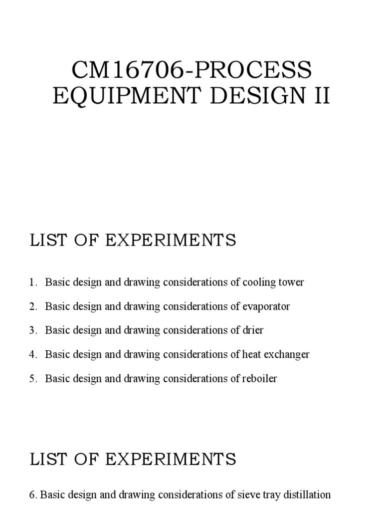 CM16706-PROCESS Equipment Design Ii | PDF