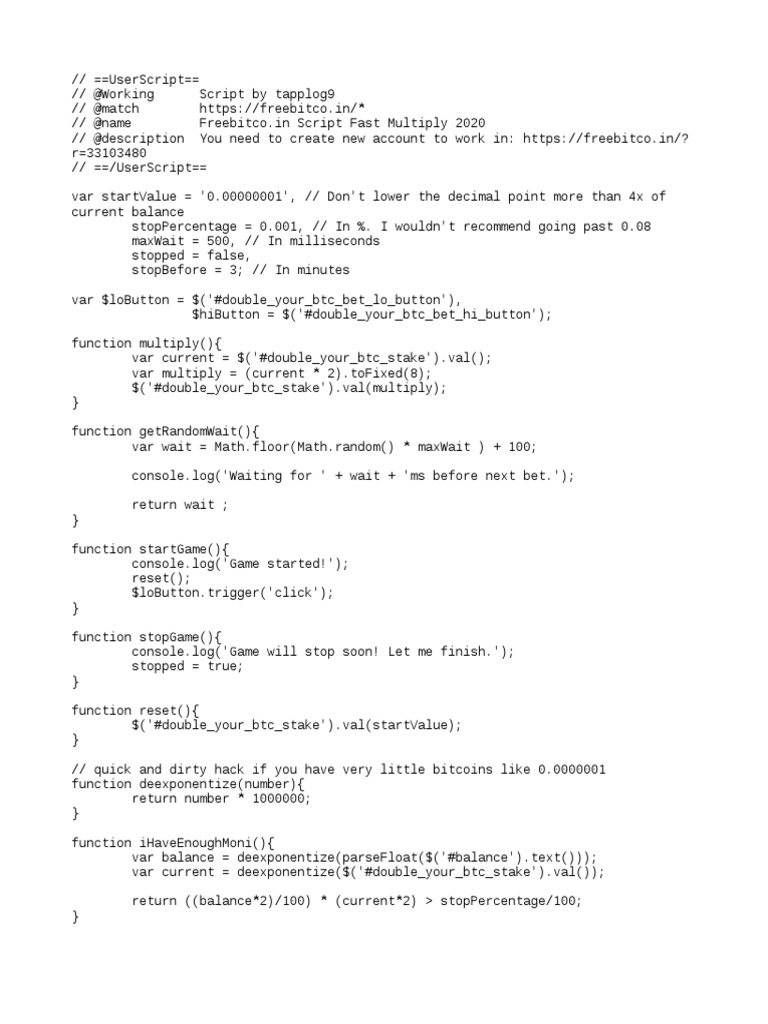 Freebitco - in Script Fast Multiply - 2020 | PDF | Teaching Mathematics ...