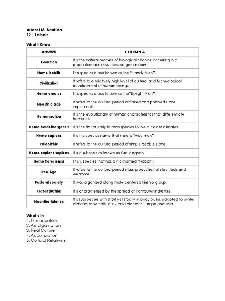 UCSP Module 4 2020 | PDF | Homo | Stone Age