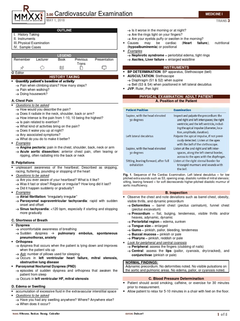 (OSCE) 3.0 Cardiovascular Examination | PDF | Pulse | Heart