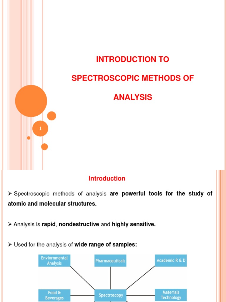 Introduction To Spectroscopic Methods of Analysis | PDF | Atomic Absorption Spectroscopy ...