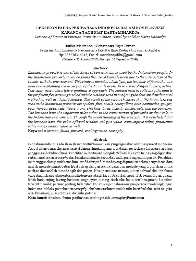 Contoh Artikel Jurnal | PDF