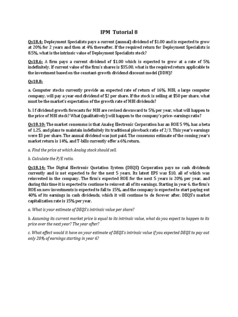 IPM Tutorial 8 | PDF