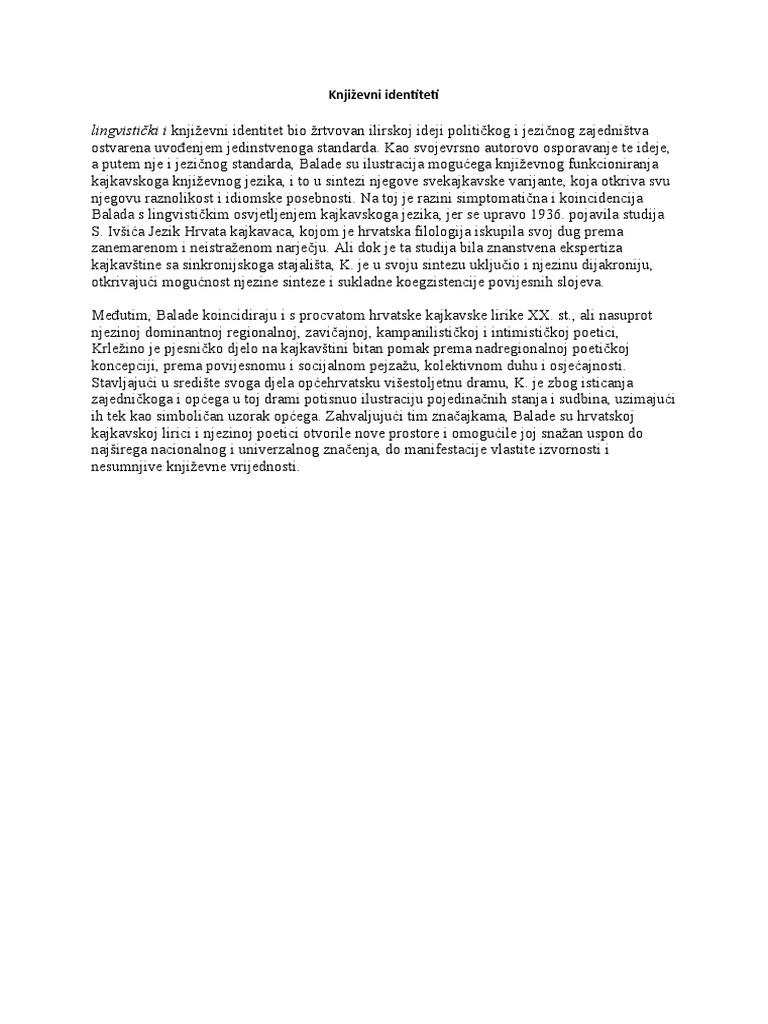 Knjizevni Identiteti | PDF