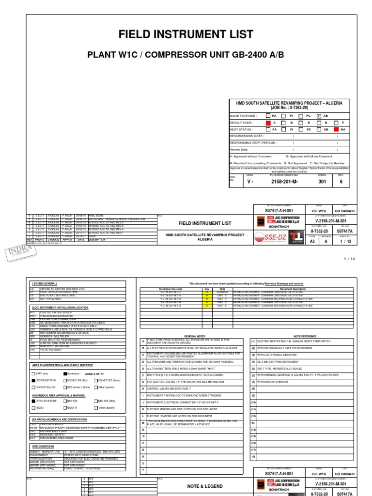 Field Instrument List for HMD Project | PDF | Mechanical Engineering ...