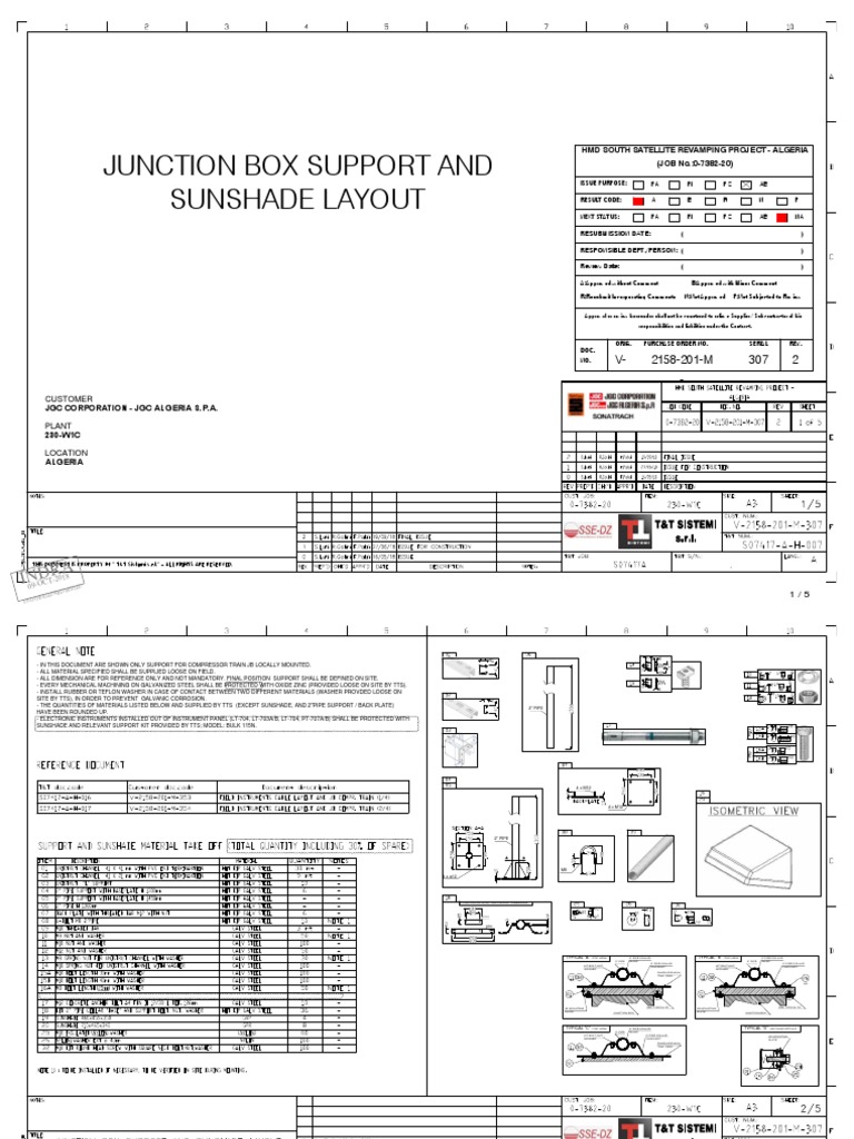 Junction Box Support and Sunshade Layout: Indra | PDF | Pipe (Fluid ...