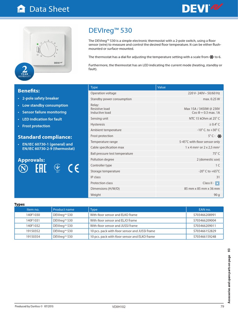 Devireg 530 | PDF | Thermostat | Electrical Equipment