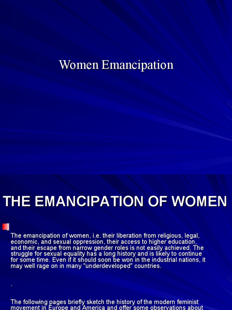 Women's Emancipation: A Historical Overview | PDF | Gender Studies ...