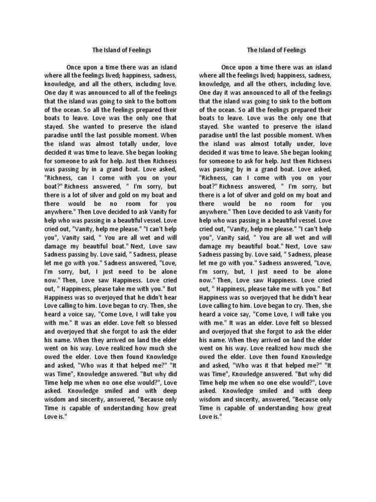 The Island of Feelings | PDF