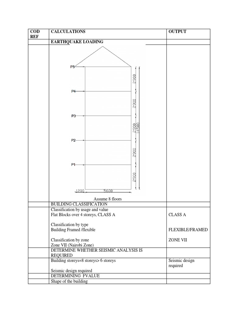 Seismic Load Calculations for 8-Story Building | PDF | Beam (Structure ...