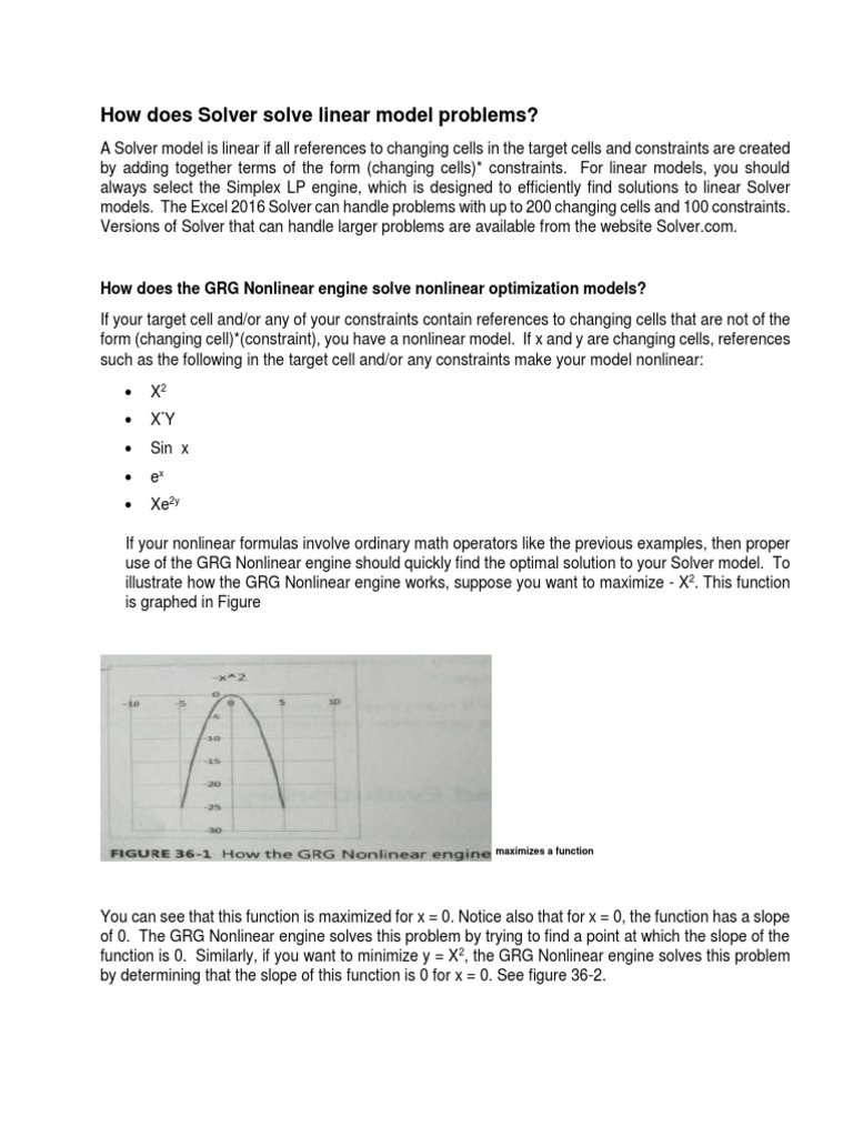 How Does Solver Solve Linear Model Problems? | PDF | Nonlinear ...