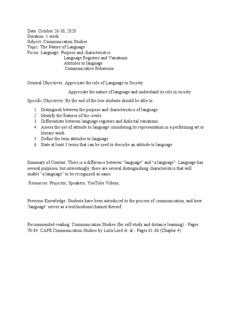 Lesson Plan #3 | PDF | Dialect | English Language