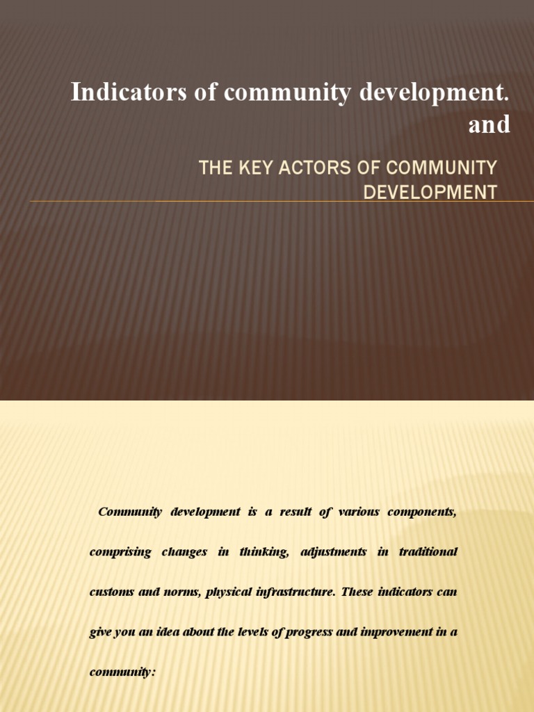 Indicators of Community Development | PDF | Community | Policy