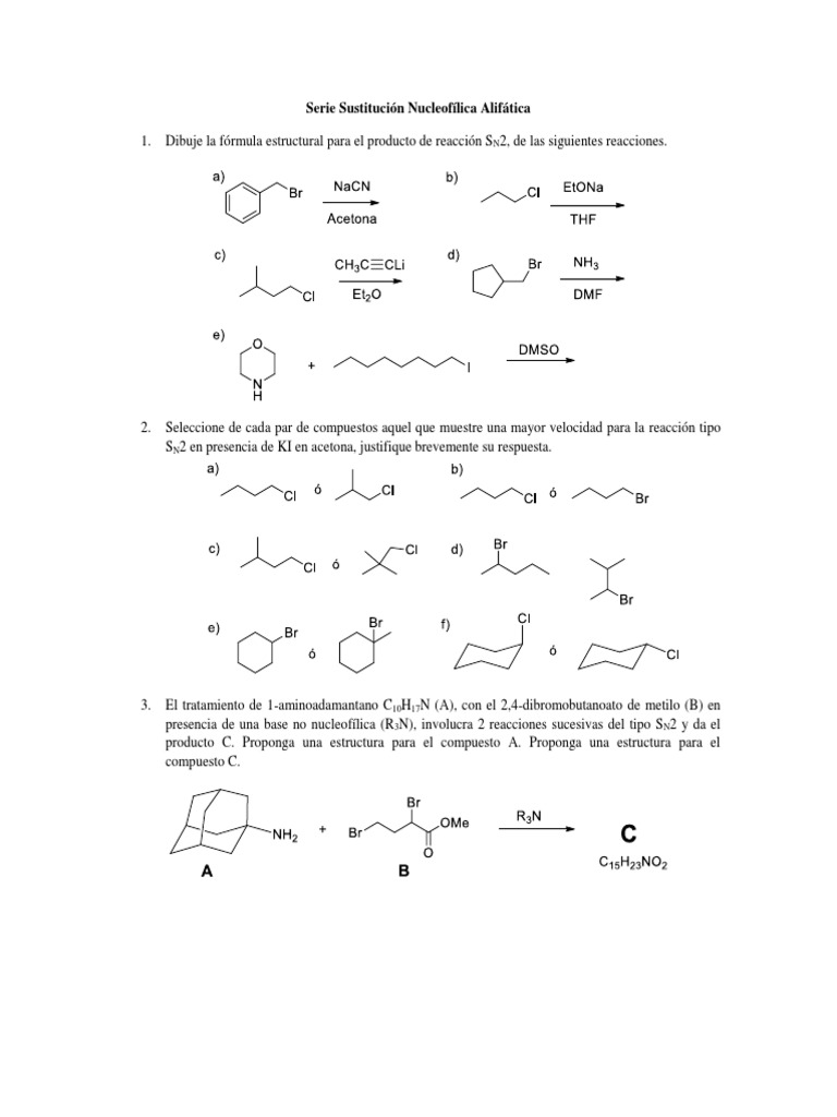 Serie Sustitución Nucleofílica Alifática | PDF