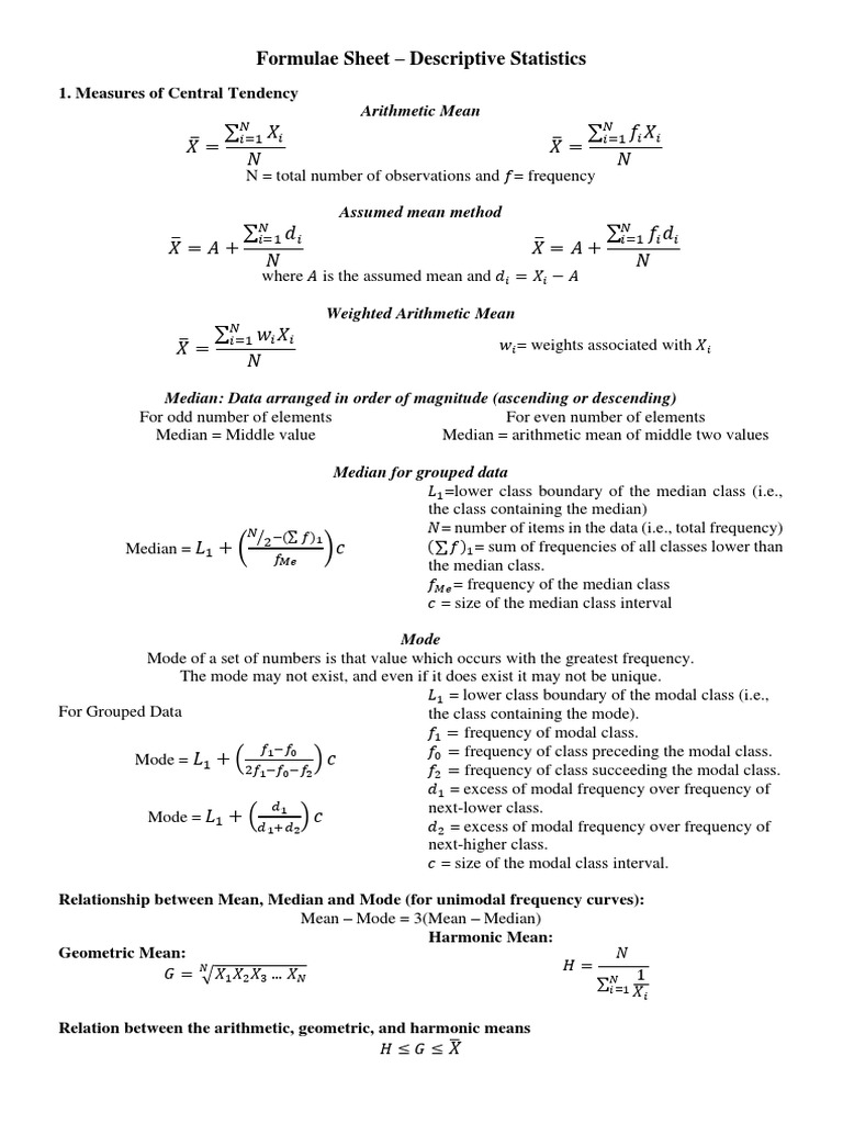 Statistics Sheet I (Descriptive Statistics) | PDF | Skewness | Mean Statistics Sheet I (Descriptive Statistics) | PDF | Skewness | Mean
