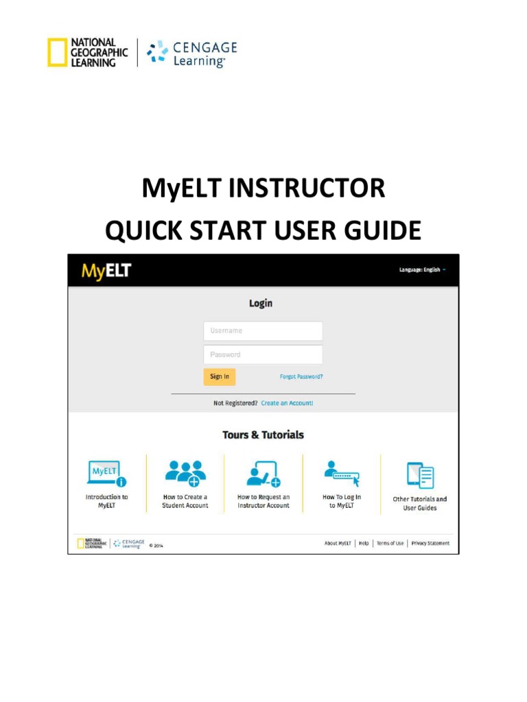 MyELT Instructor Quick Guide | PDF | Password | Internet