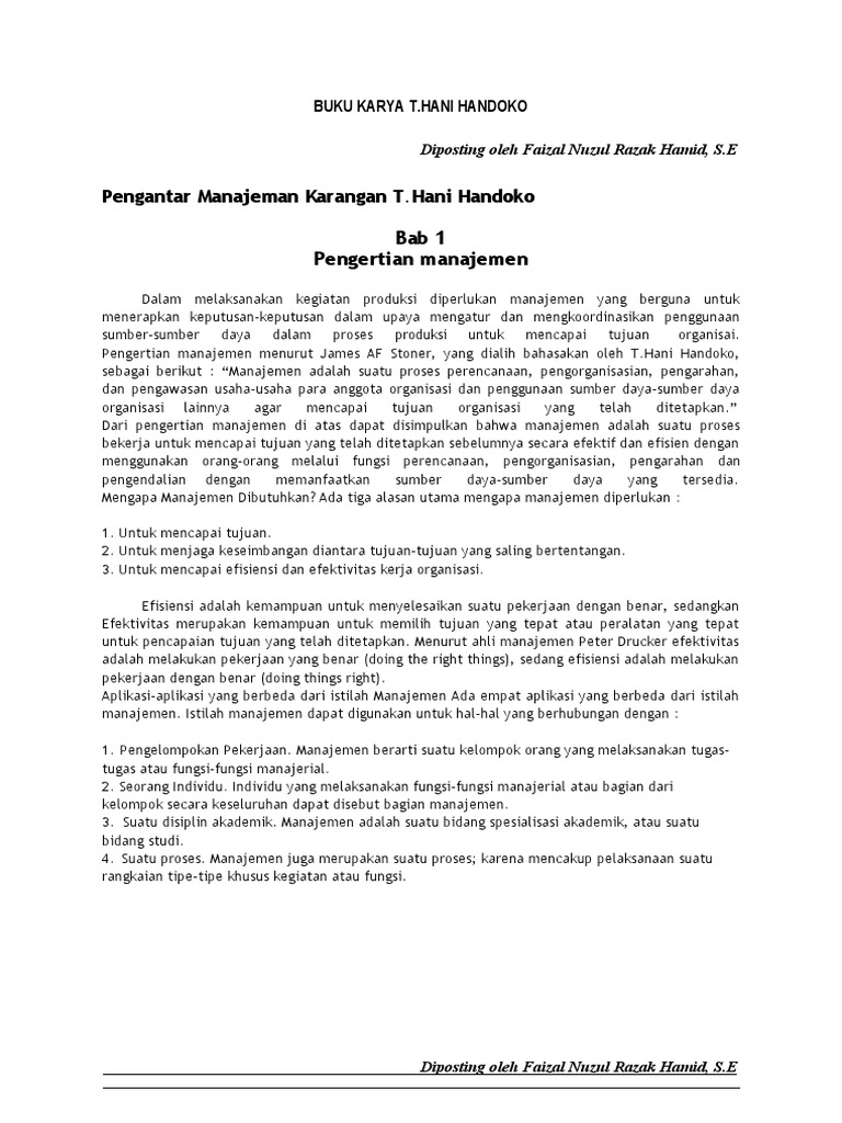 Buku Karya T Hani Handoko | PDF