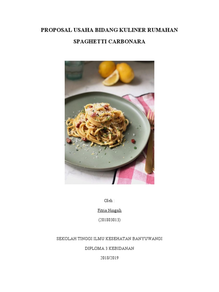 Proposal Usaha Bidang Kuliner Rumahan | PDF