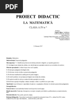 Matematica - Proiect - Didactic - Clasa 1 | PDF