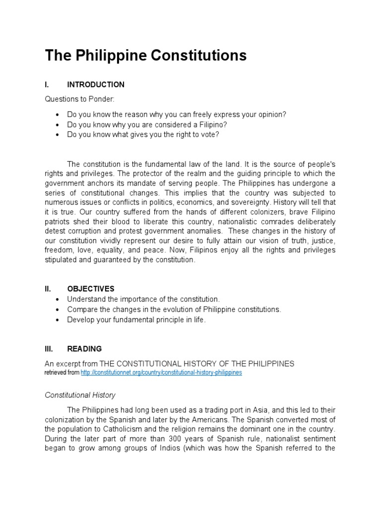The Philippine Constitutions | PDF | Corazon Aquino | Philippines