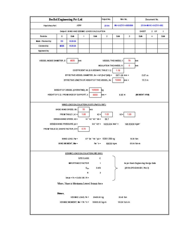 Wind Seismic Calculations | PDF | Civil Engineering | Applied And ...