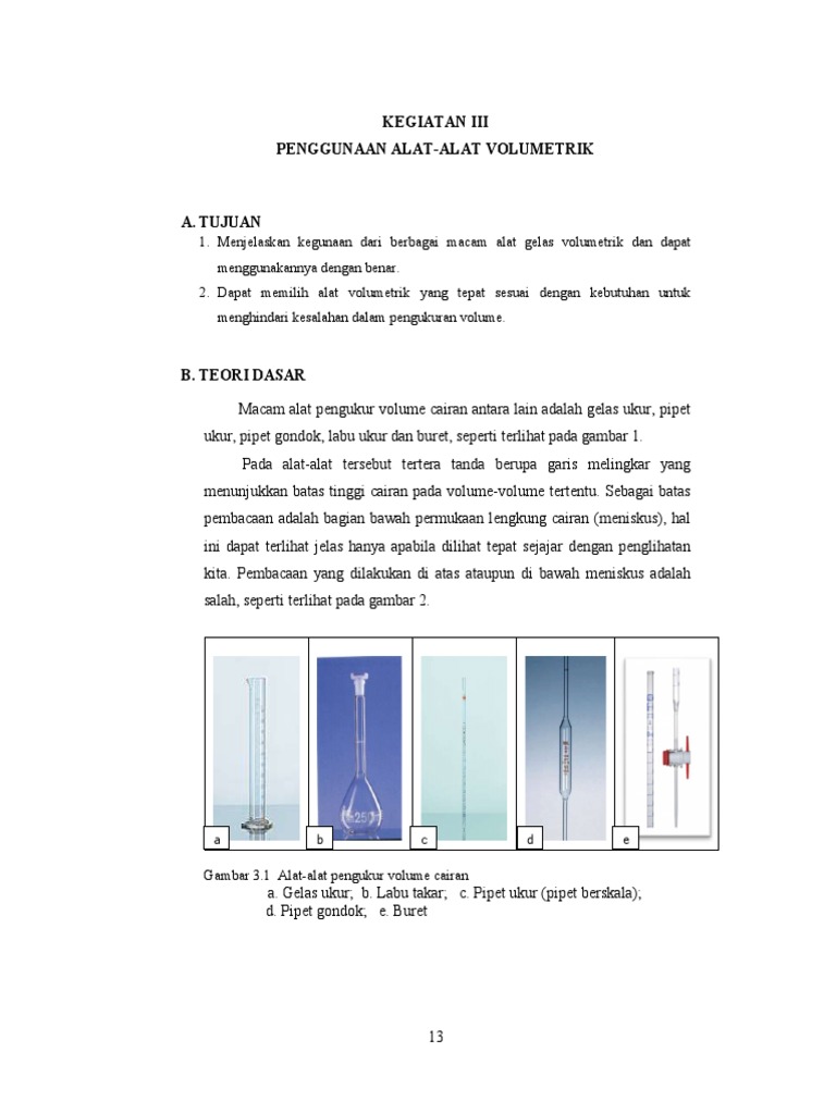 Penggunaan Alat Volumetrik di Laboratorium | PDF | Memasak, Makanan ...