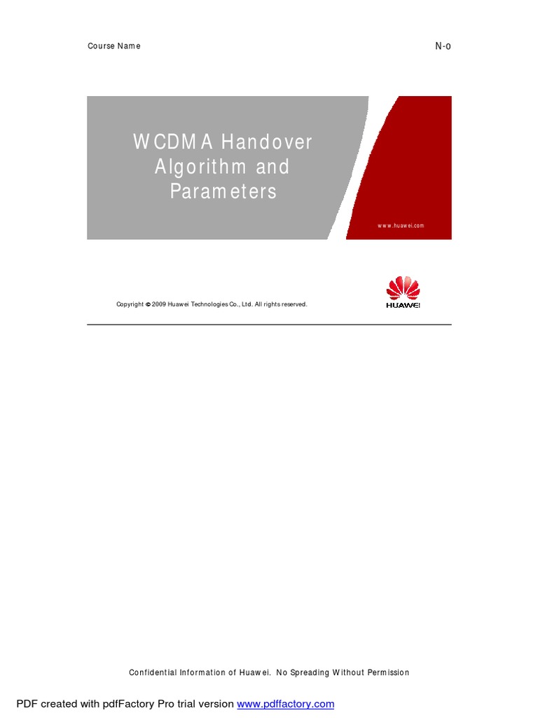 3 WCDMA Handover Algorithm and Parameters | PDF | General Packet Radio ...
