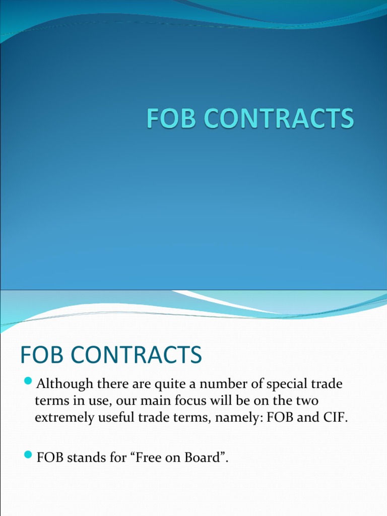 Fob and Its Essence1 | PDF | Private Law | Business Law