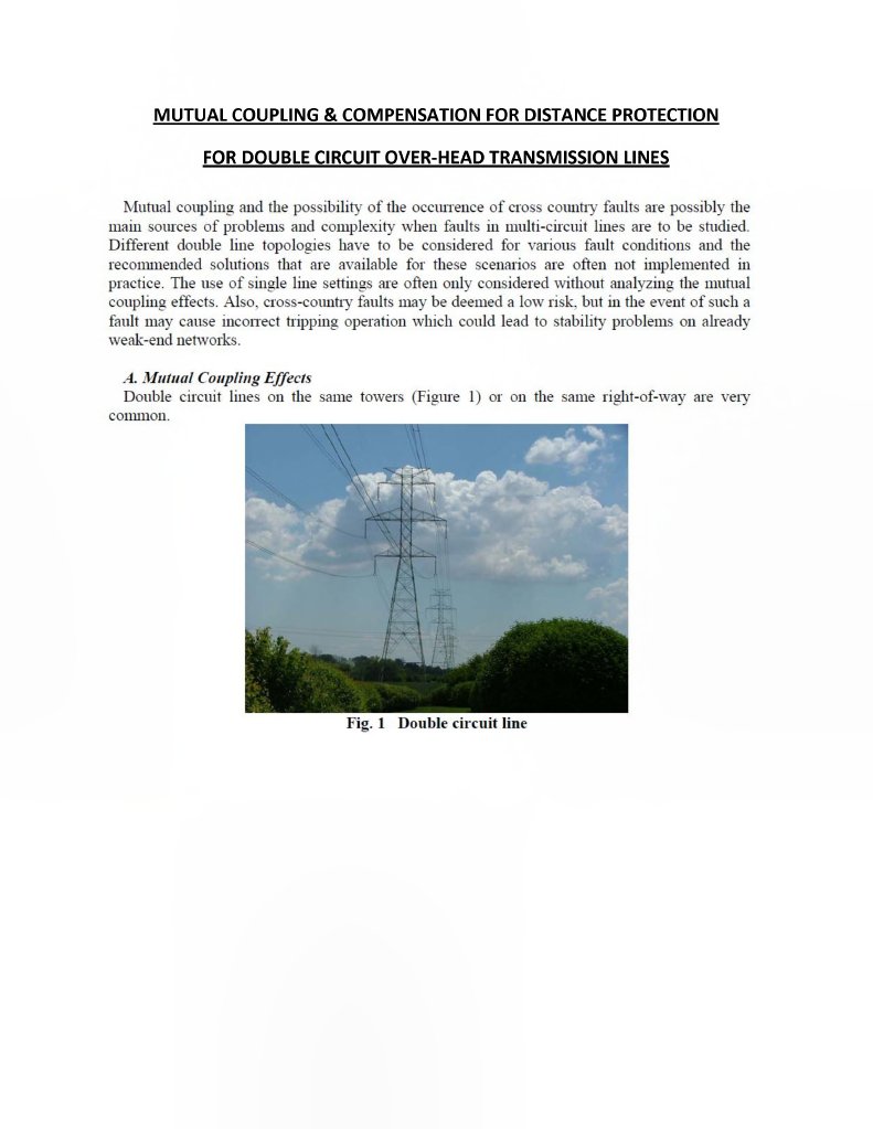 Overhead Transmission Line Distance Protection - Mutual Compensation ...