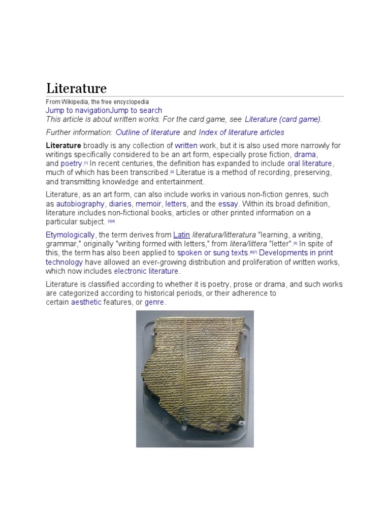 Literature: Jump To Navigationjump To Search | PDF