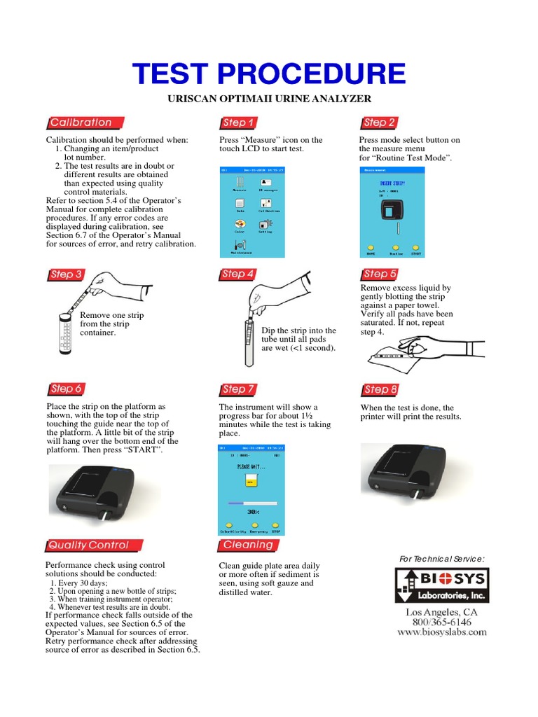 OPTIMA Test Procedure PDF | PDF | Calibration