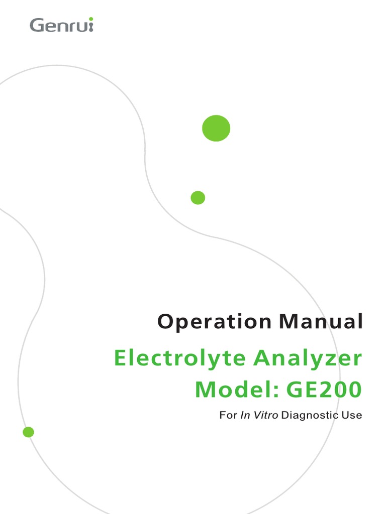 GE200 Operation Manual | PDF | Menu (Computing) | Calibration
