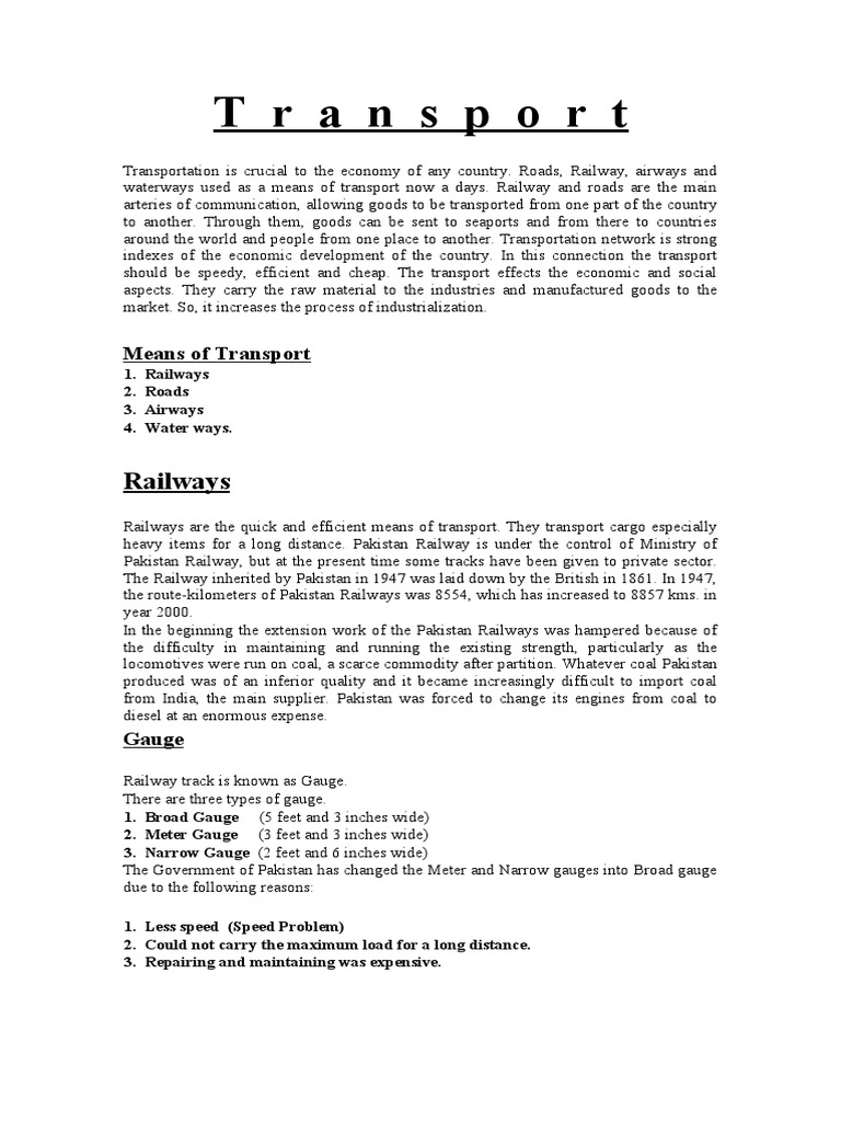 Overview of Pakistan's Railway System | PDF | Rail Transport | Port