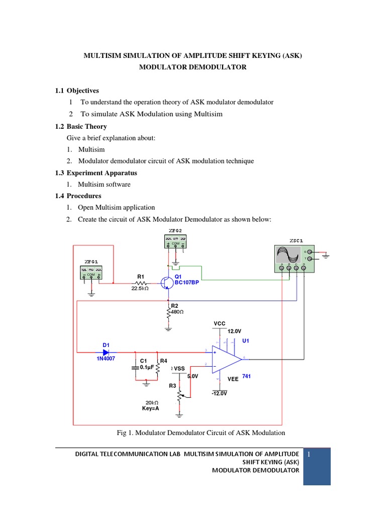 ASK Modulator-Demodulator Simulation | PDF | Modulation | Amplitude