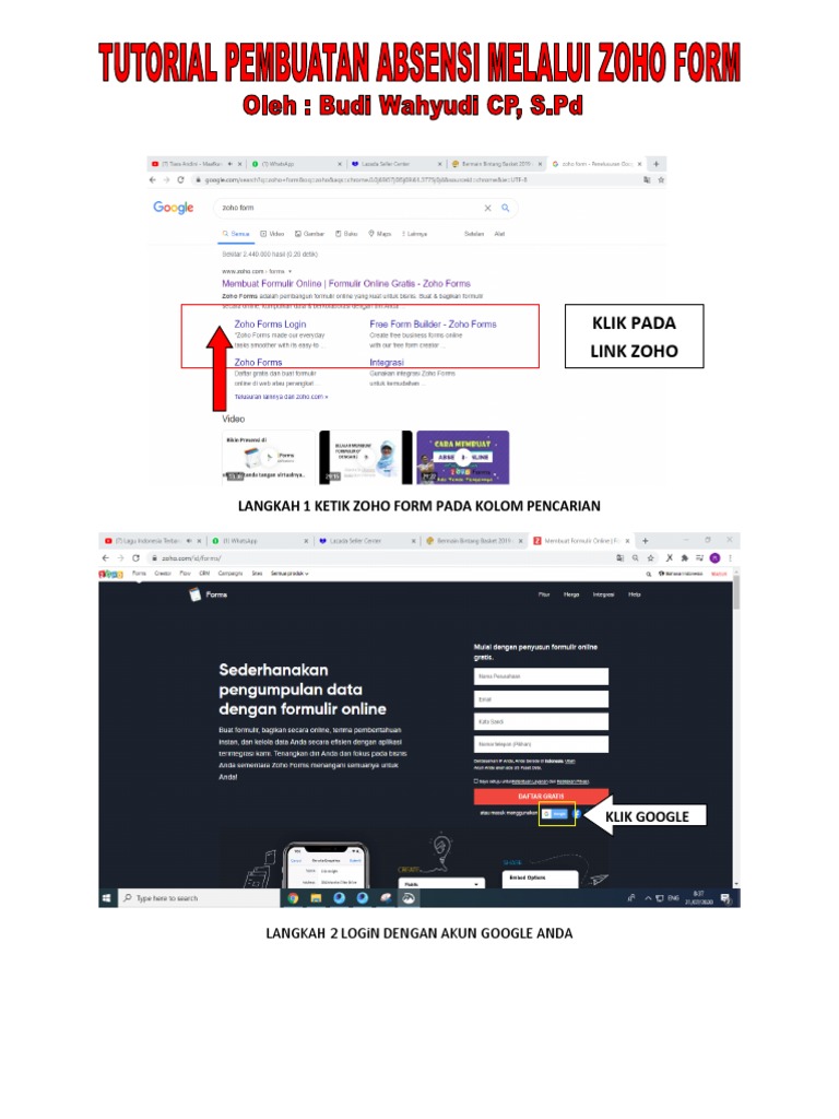 TUTORIAL ZOHO FORM-dikonversi | PDF | Karier & Perkembangan
