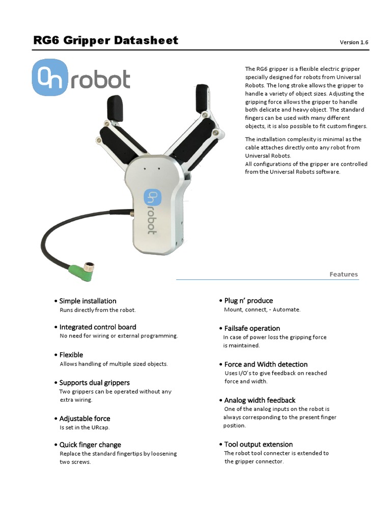 rg6 Gripper Datasheet PDF | PDF | Electrical Connector | Electrical ...