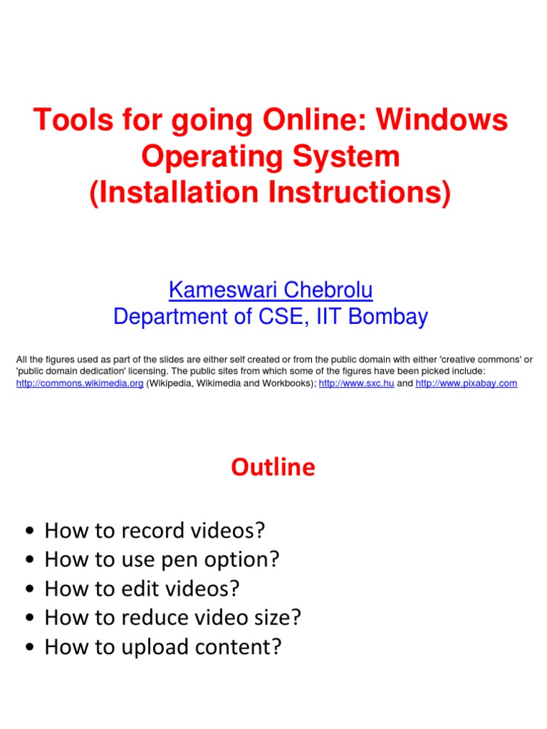 Tools For Going Online: Windows Operating System (Installation ...