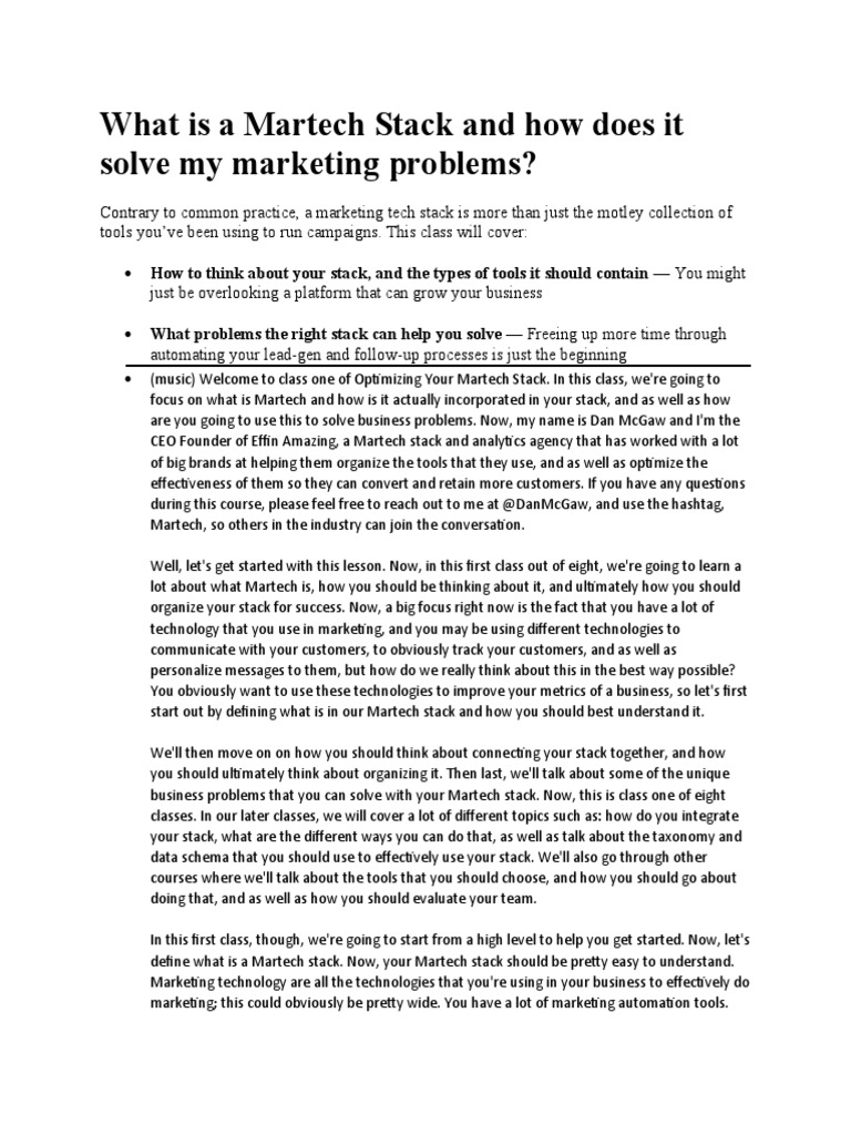 What Is MarTech Stack | PDF | Computers