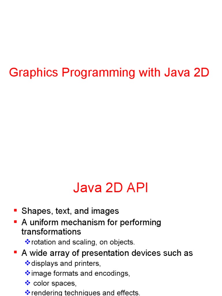 Graphics Programming With Java 2D | PDF | Rendering (Computer Graphics ...