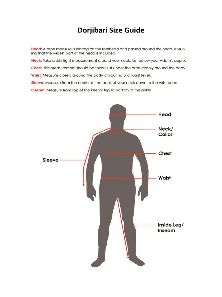 Dorjibari Panjabi Size Guide | PDF