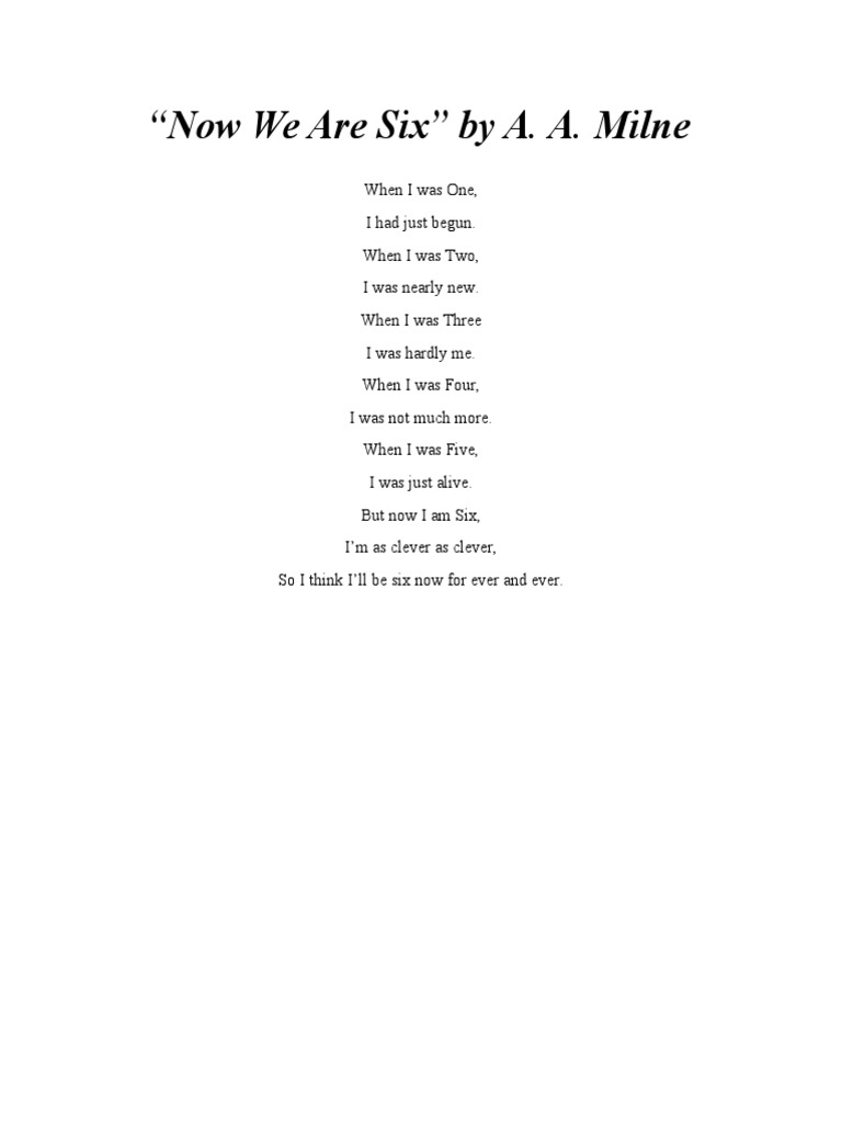 Now We Are Six | PDF
