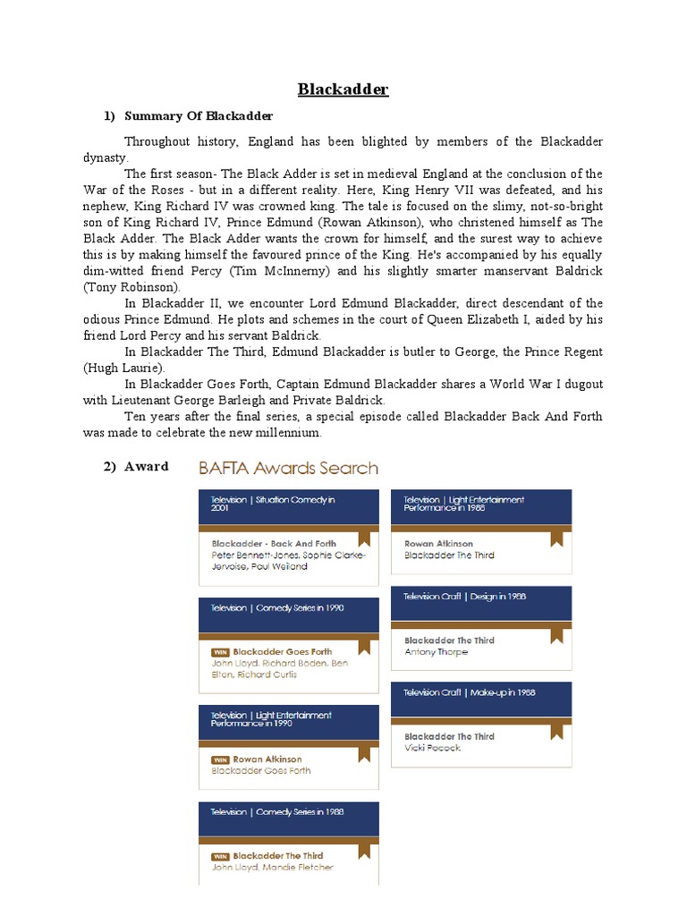 Blackadder T NG N P | PDF | Works