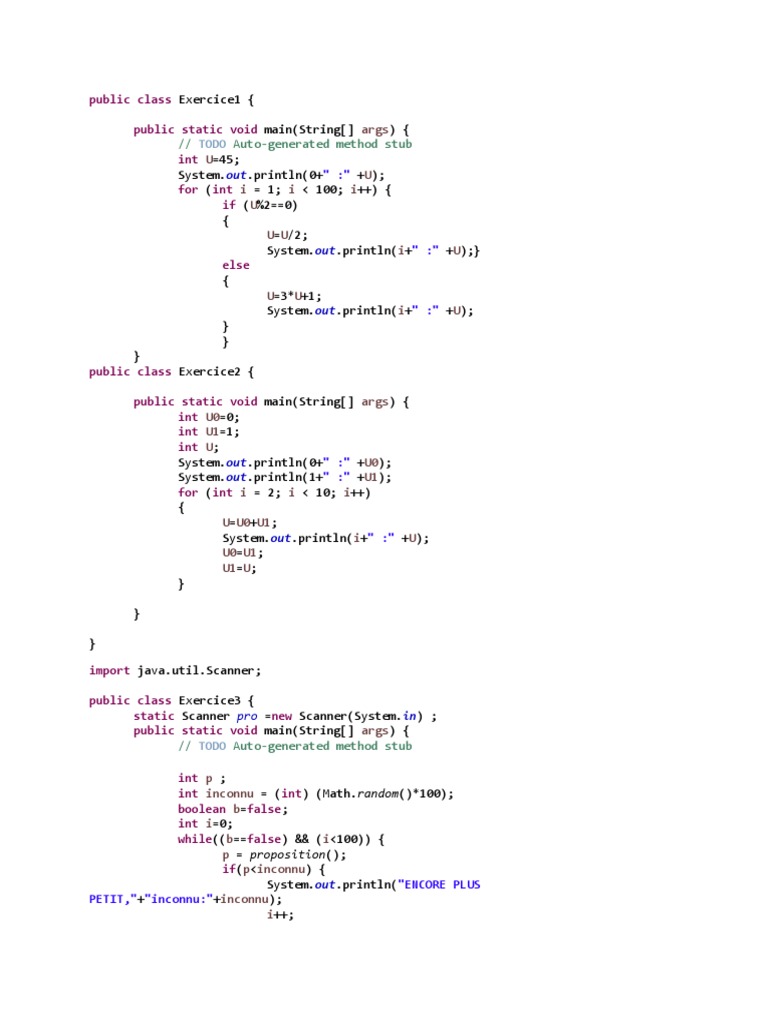 Auto-Generated Method Stub: Public Class Public Static Void Int For Int If | PDF | Computer ...